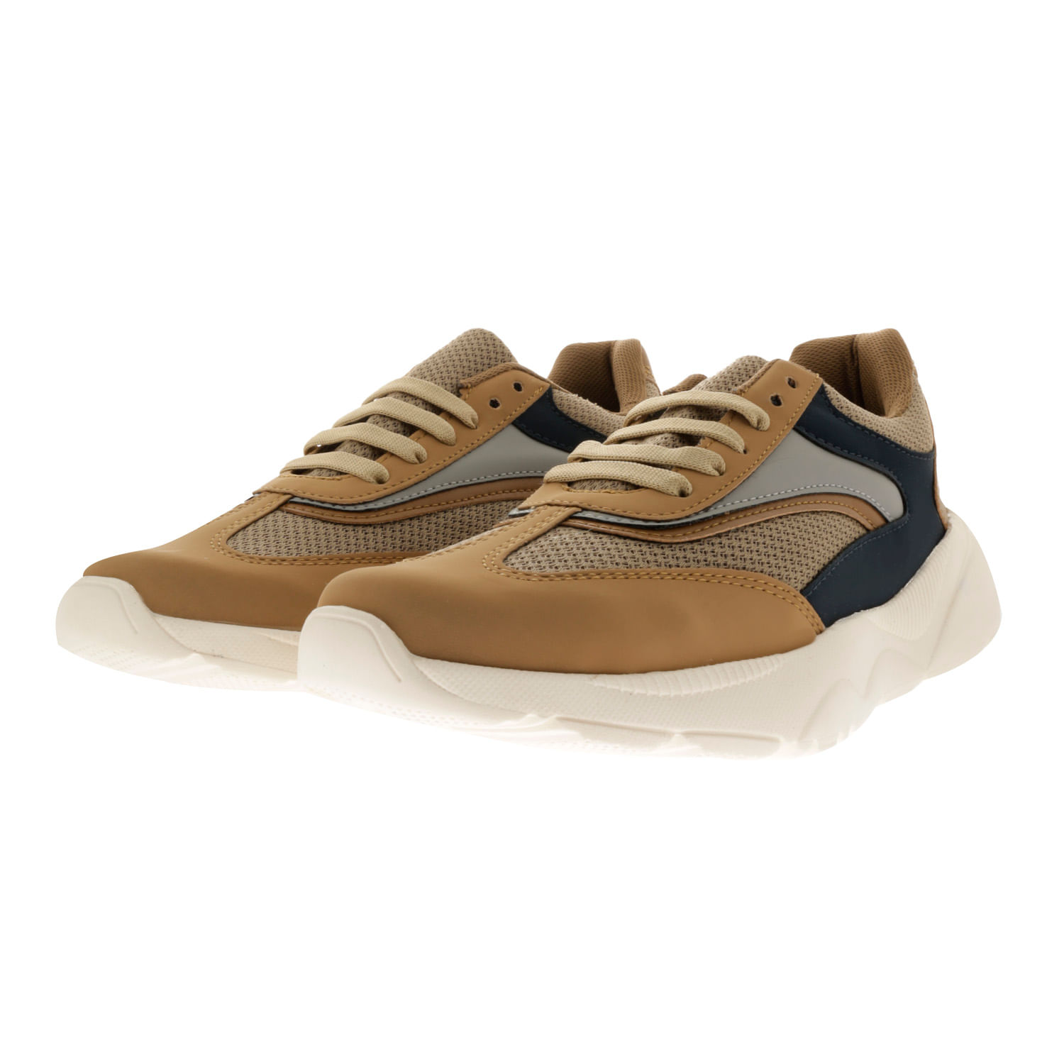Tenis Bruno color camel con texturas de color D14290091553 - Dorothy Gaynor